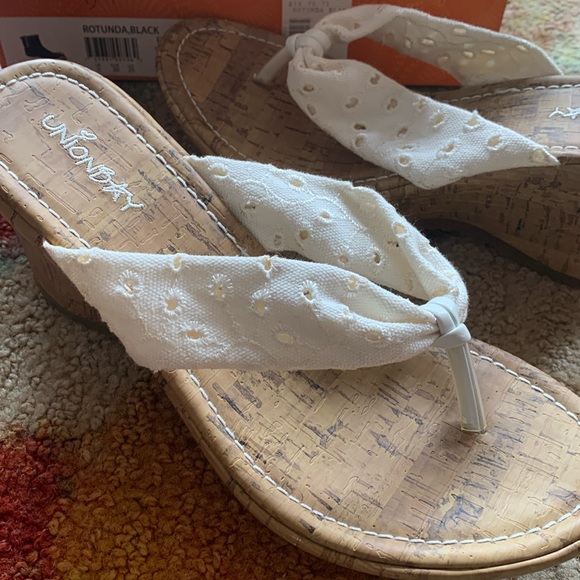 UNIONBAY | Shoes | Union Bay Wedge Sandals Color Cream | Poshmark